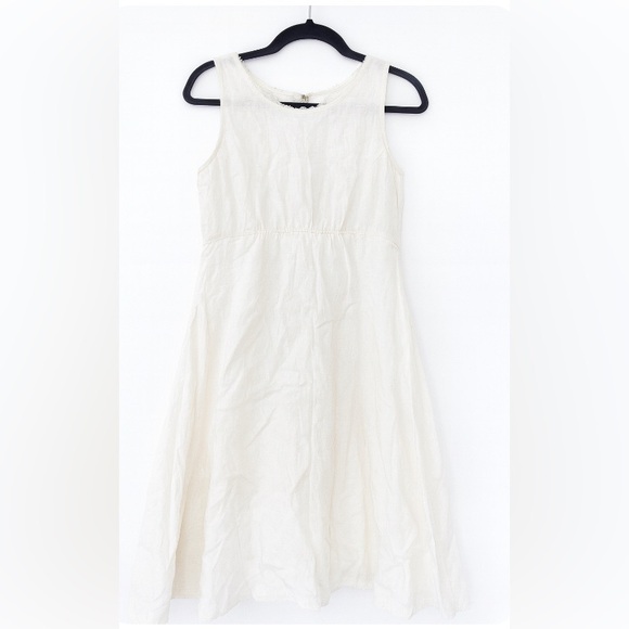 Dresses | Spick Span Dress White 10 Linen Sleeveless Small Side Zip ...